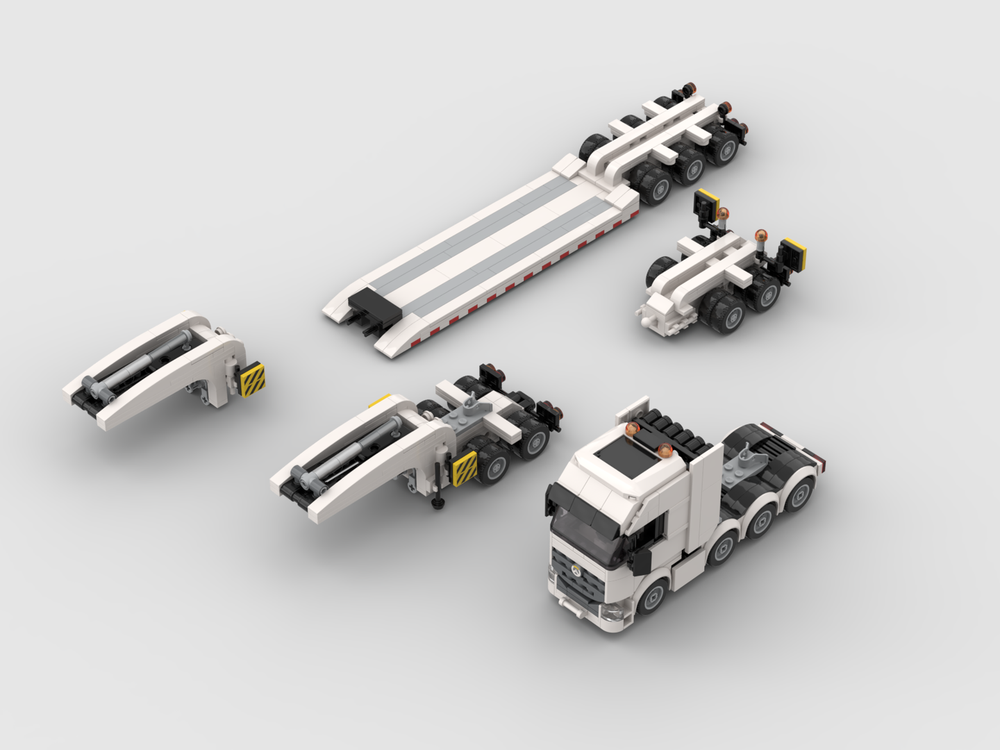 LEGO MOC-255438 Mini benz truck with lowboy trailer by LingKong ...