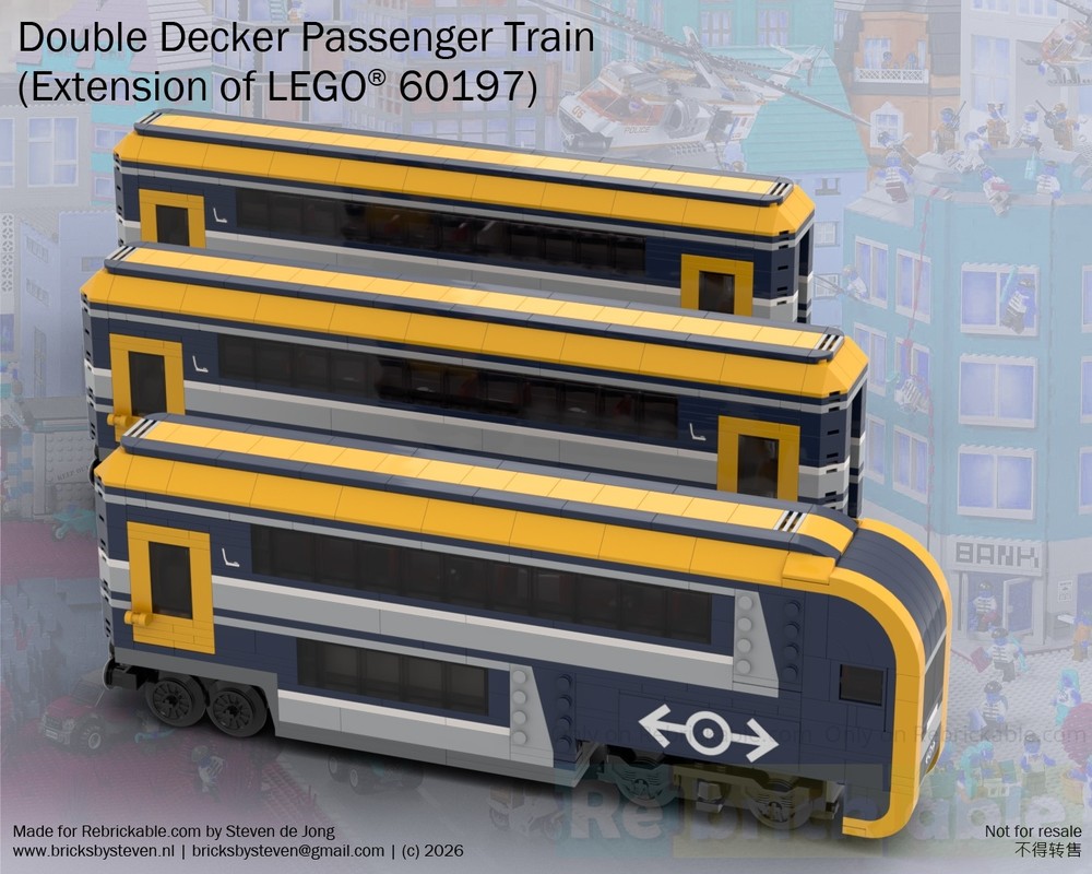 LEGO MOC-256950 Passenger Train (Double Decker Extension of LEGO Set ...