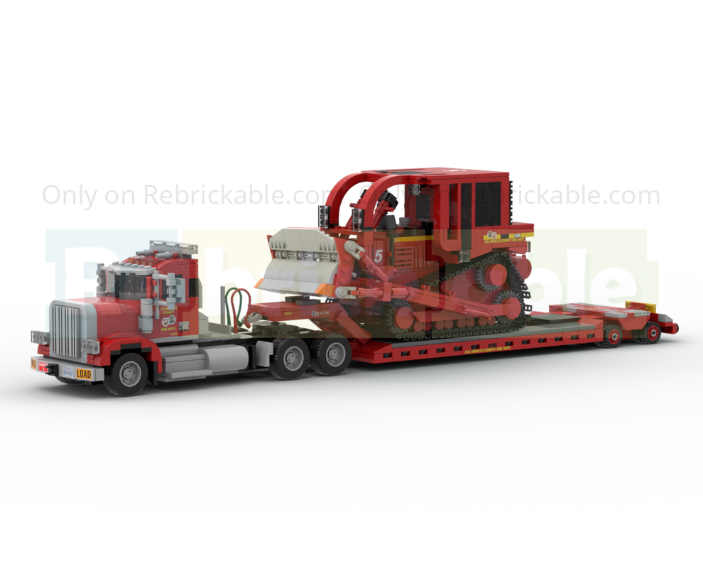 LEGO MOC-257804 Peterbilt 367 + CAT D8R Dozer - L.A County Dozer Team 5 ...