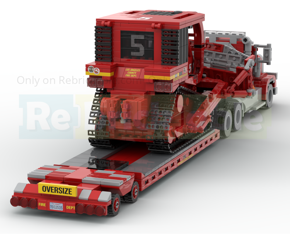 LEGO MOC-257804 Peterbilt 367 + CAT D8R Dozer - L.A County Dozer Team 5 ...