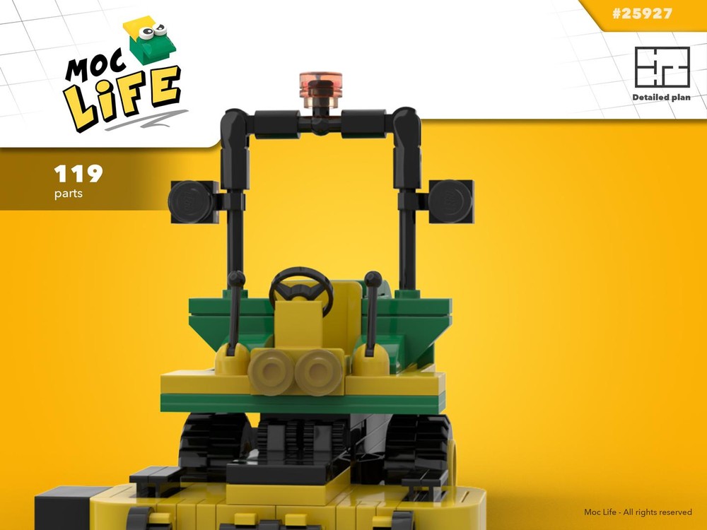 Lego Moc John Deere Front Mower By Moclife Rebrickable Build With Lego