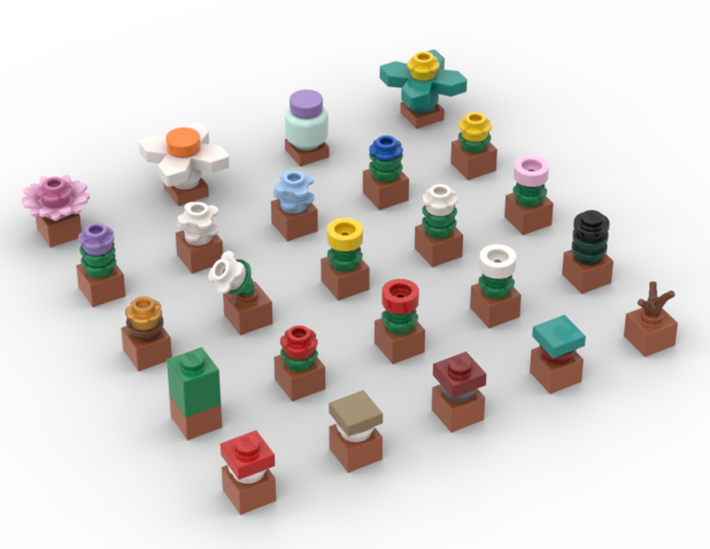 LEGO MOC-260261 Filled Flower Pots (Block Accurate) by PetrZed ...