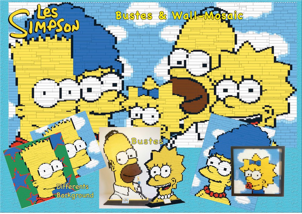 Lego Moc The Simpsons Buste And Mosaic By Brickalive Rebrickable