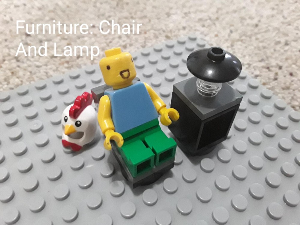 Lego Moc Furniture Chair And Lamp By Noob Builds Lego Rebrickable