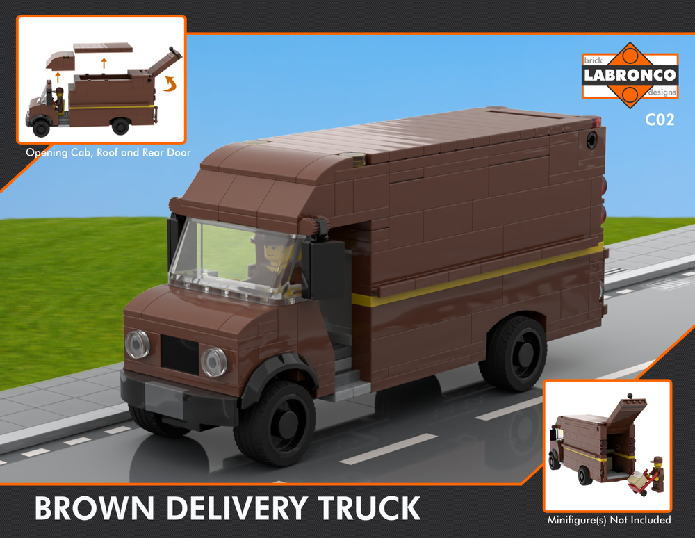 LEGO MOC C02 - Brown Delivery Truck by Labronco Brick Designs ...