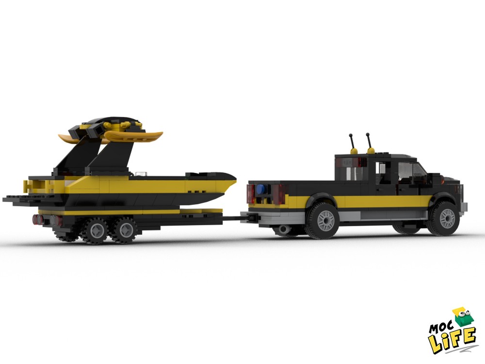 LEGO MOC Ford F-150 quad cab long bed with wakeboard boat by MocLife ...