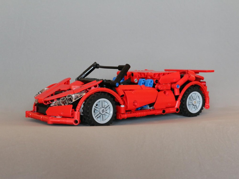 Lego Moc Small Rc Red Roadster By Syclone Rebrickable Build With Lego