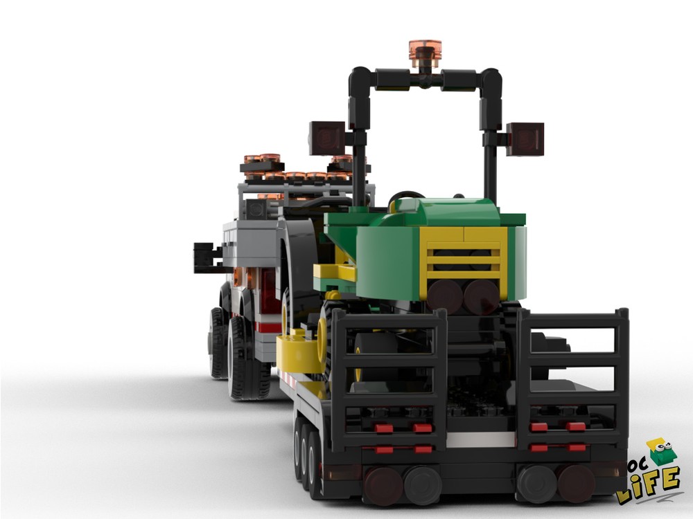 LEGO MOC Ford F-450 quad cab long bed with trailer and John Deere mower ...