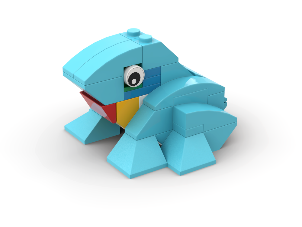LEGO MOC Blue Frog by BrickBrush | Rebrickable - Build with LEGO
