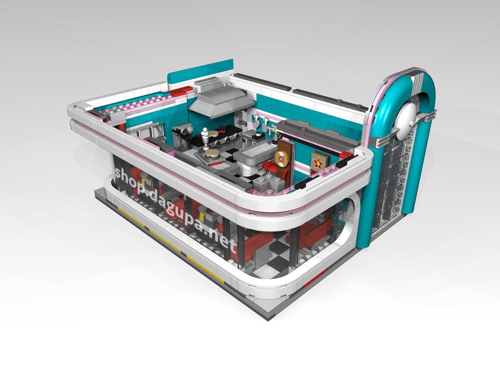 LEGO MOC Downtown Diner Chicago by dagupa | Rebrickable - Build with LEGO