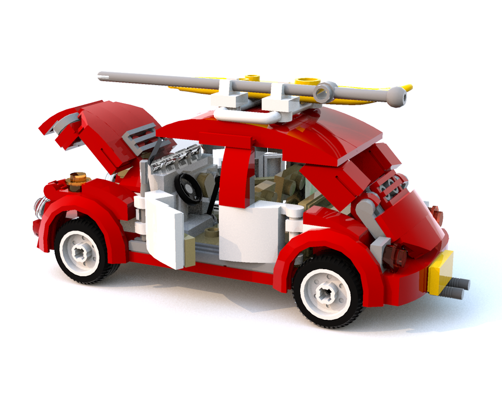 LEGO MOC-30854 VW Beetle Minifigure size with opening trunk (Town ...