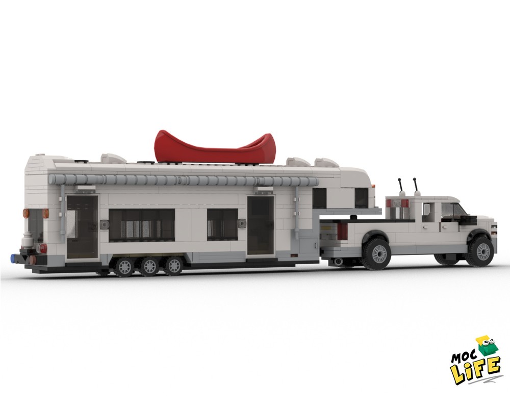 LEGO MOC Chevrolet Silverado 1500 quad cab long bed with camping fifth ...