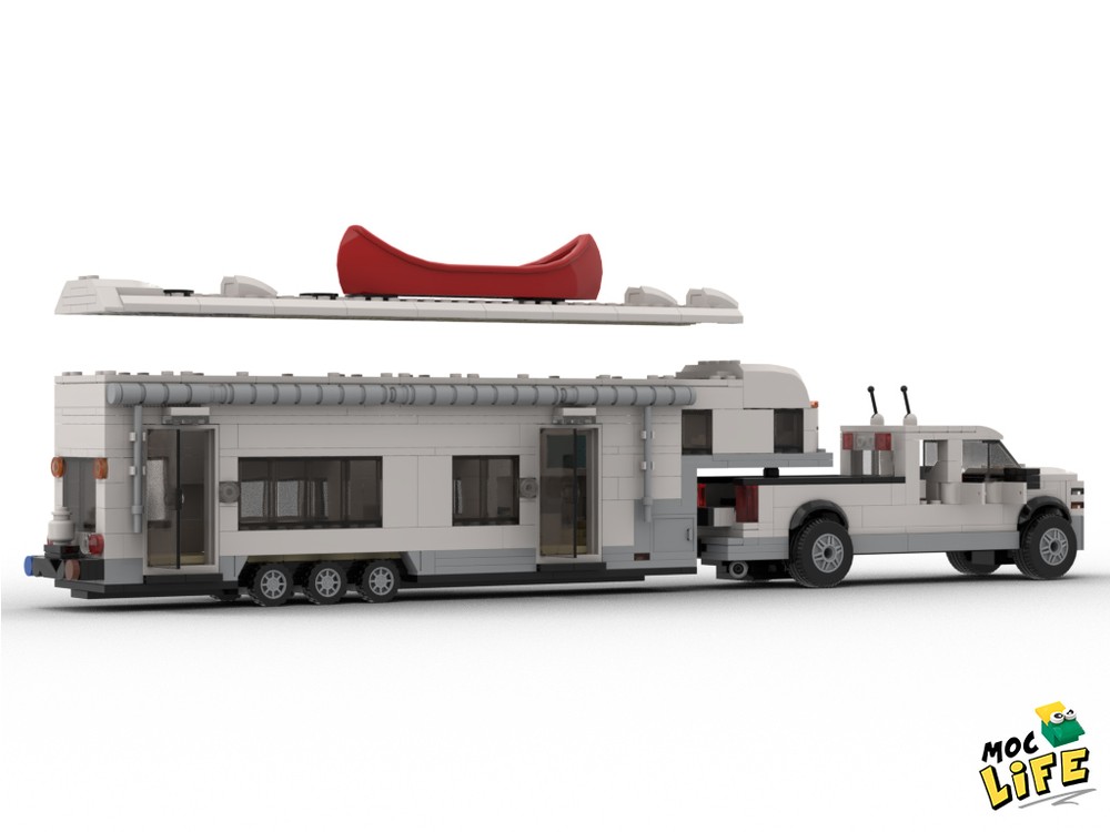 LEGO MOC Chevrolet Silverado 1500 quad cab long bed with camping fifth ...