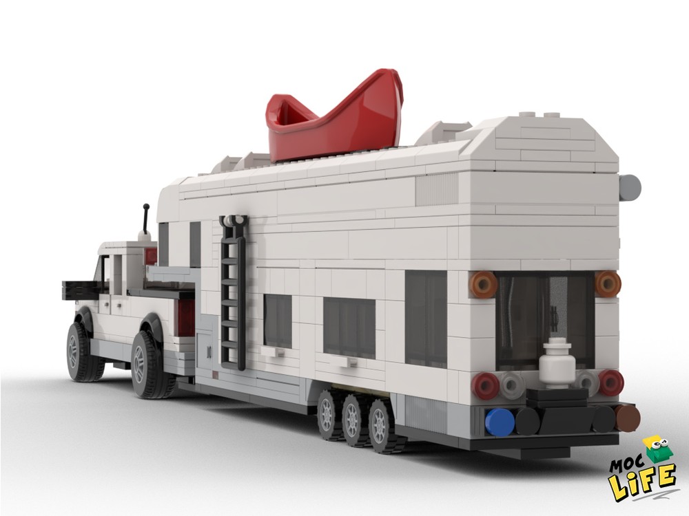 LEGO MOC Chevrolet Silverado 1500 quad cab long bed with camping fifth ...