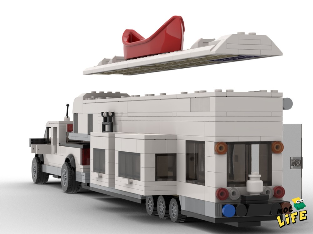 LEGO MOC Chevrolet Silverado 1500 quad cab long bed with camping fifth ...