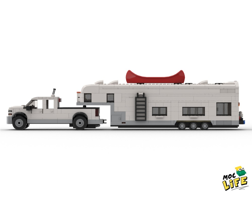 LEGO MOC Chevrolet Silverado 1500 quad cab long bed with camping fifth ...
