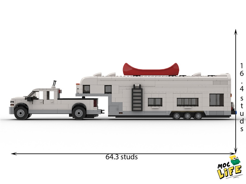 LEGO MOC Chevrolet Silverado 1500 quad cab long bed with camping fifth ...