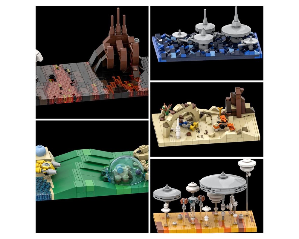 LEGO MOC Micro Dioramas for 5 Planets by BrickBob | Rebrickable - Build ...