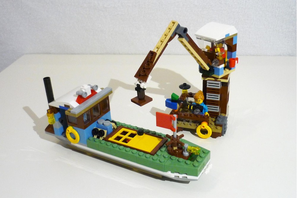 LEGO MOC-31216 31093 Barge and Harbour Crane by Nequmodiva ...