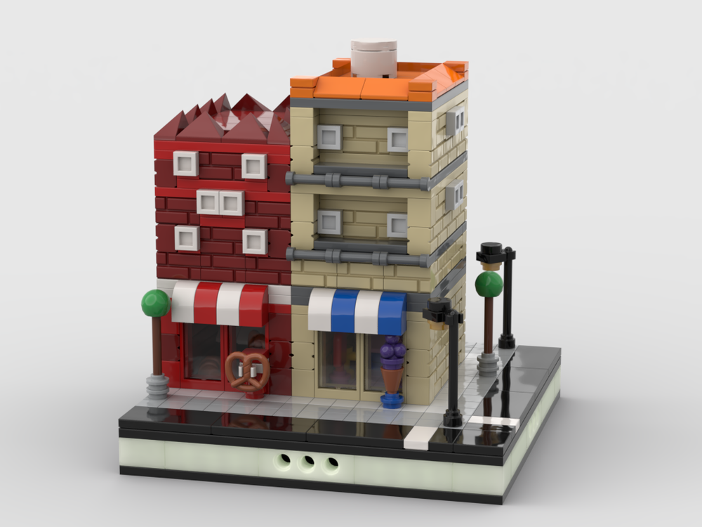 LEGO MOC House with Shops for a Mini Modular City by gabizon ...