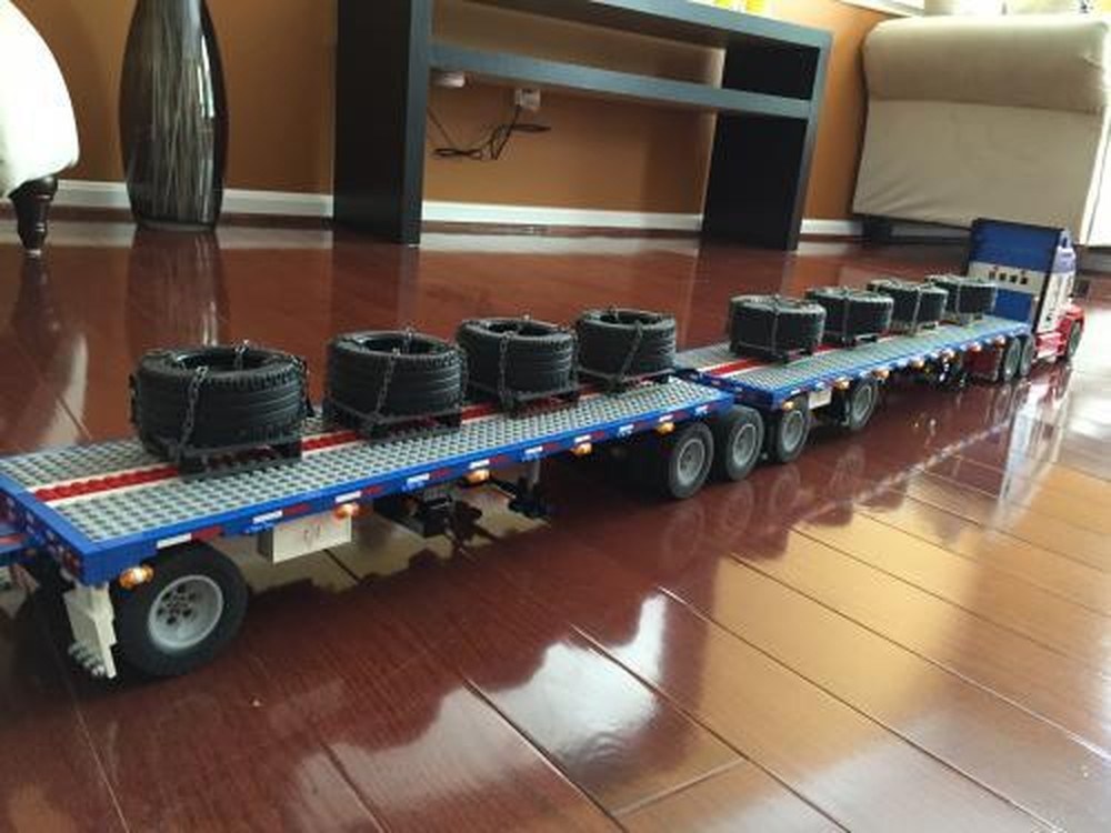 LEGO MOC-3204 B-Train Rocky Mountain Double Flatbed Trailer Combination ...