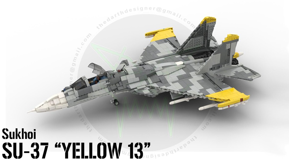 LEGO MOC Sukhoi | SU-37 "YELLOW 13" - 1:34 Scale (v2) by DarthDesigner | Rebrickable - Build ...