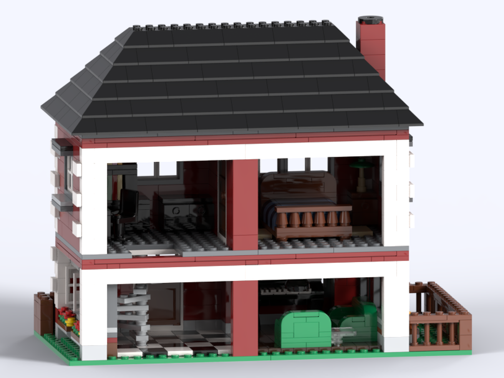 LEGO MOC Modular style town villa with interior by Malcav | Rebrickable ...