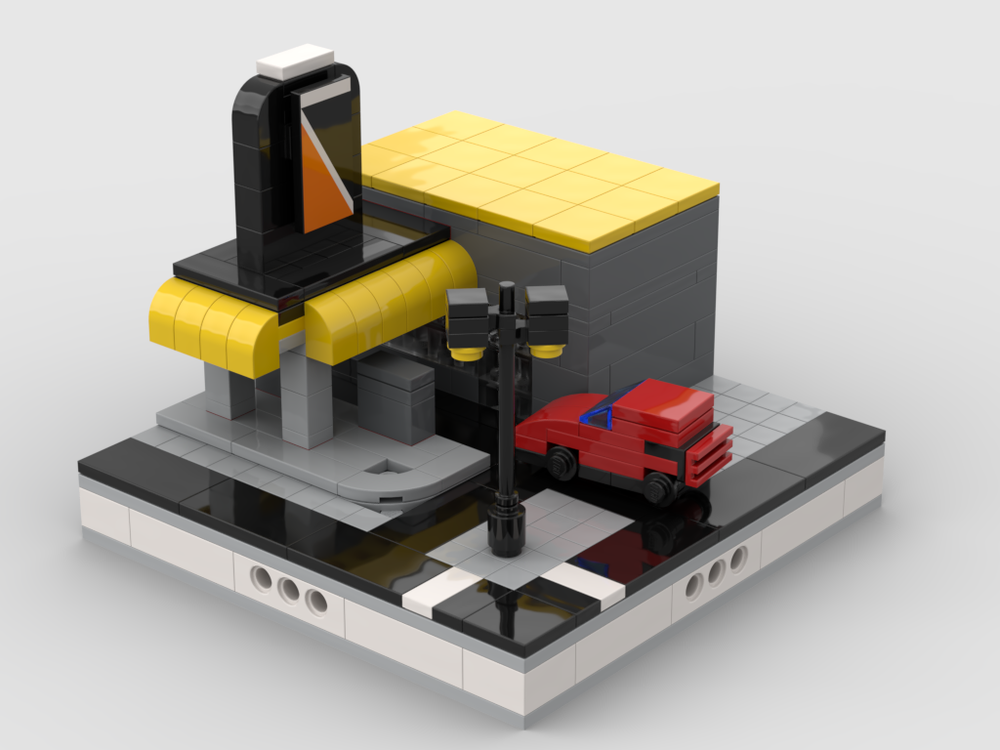 Lego Moc Gas Station For Mini Modular City By Gabizon Rebrickable