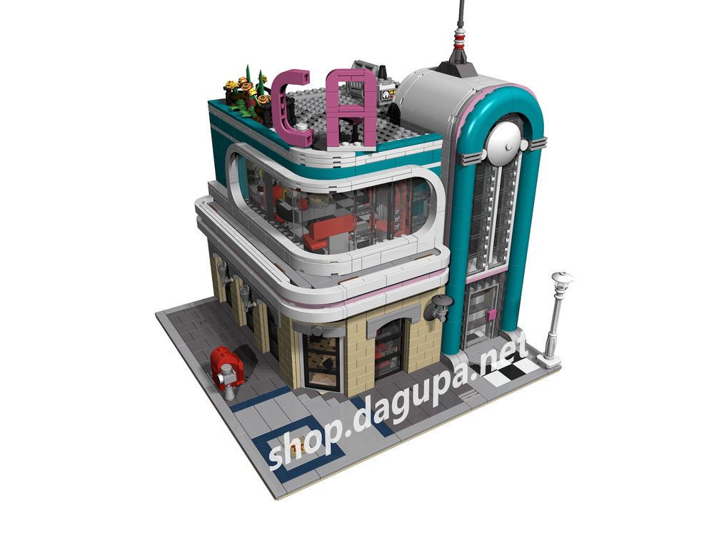 LEGO MOC Downtown Diner California by dagupa | Rebrickable - Build with ...