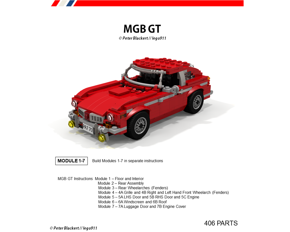 LEGO MOC MG MGB GT - Miniland 1:21 by lego911 | Rebrickable - Build ...