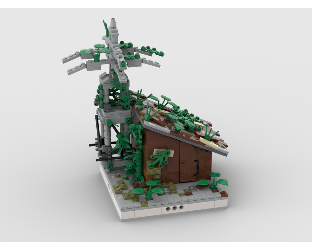 LEGO MOC-32805 Ruined warehouse with electricity pole for a Modular ...