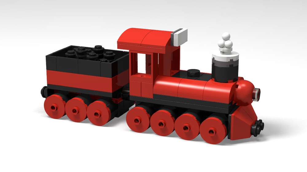 LEGO MOC Red Train with tender , based on 40250 design by ricardo ortiz ...