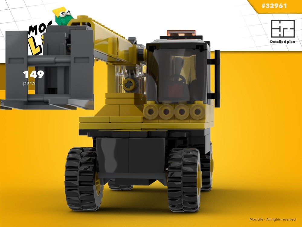 LEGO MOC Telehandler by MocLife | Rebrickable - Build with LEGO