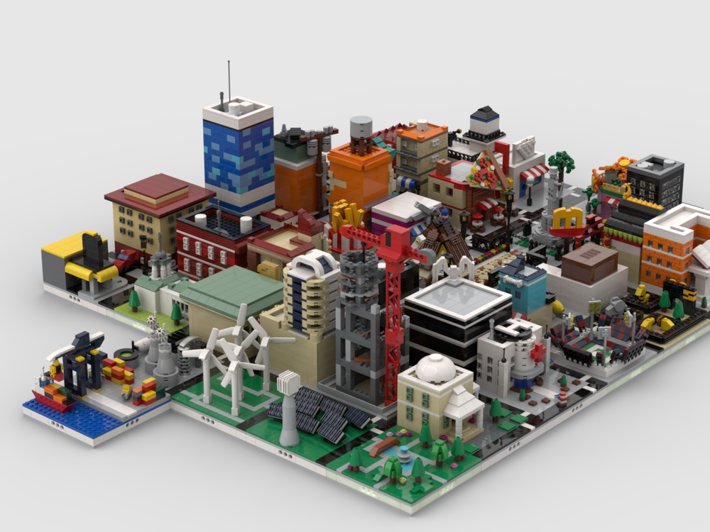 LEGO MOC-33015 Mini Modular City | build from 41 different mocs by ...