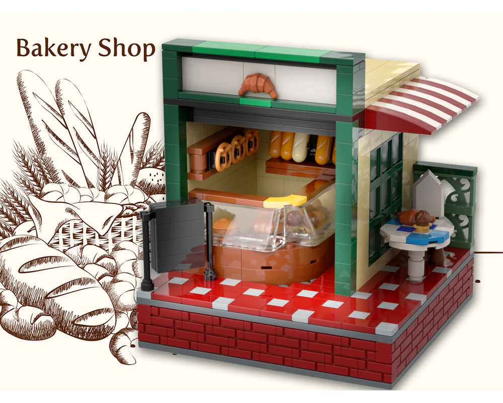 LEGO MOC-33130 Street Bakery Shop (Other 2019) | Rebrickable - Build ...