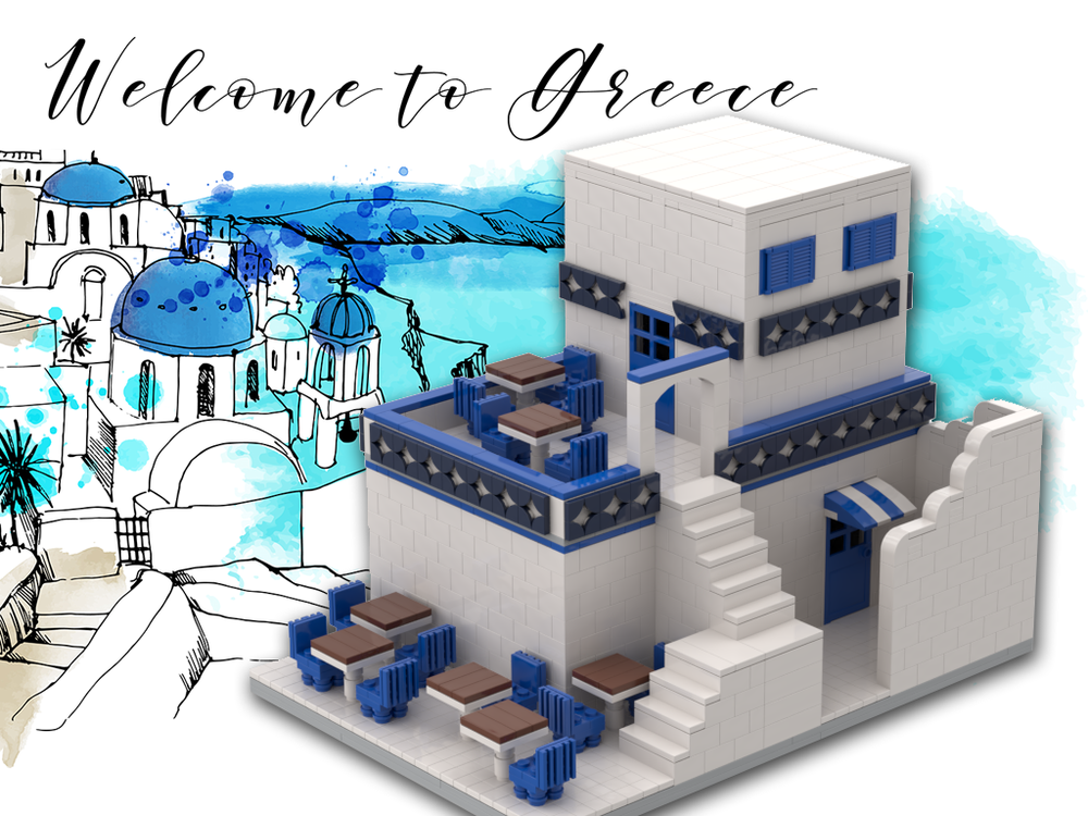LEGO MOC Greek restaurant by gabizon | Rebrickable - Build with LEGO