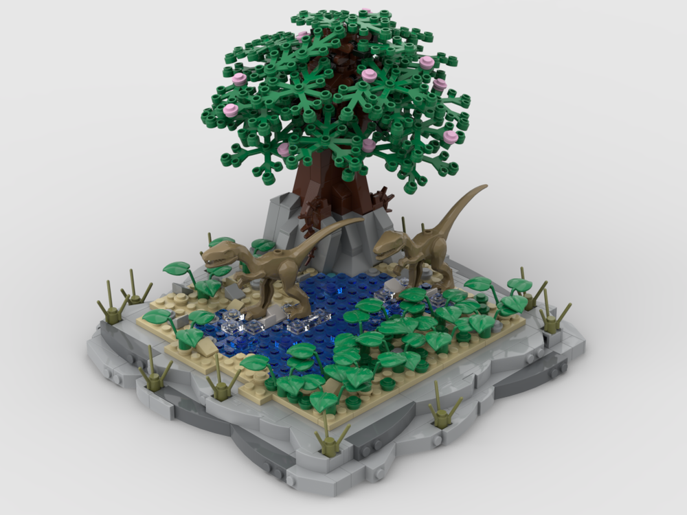 LEGO MOC Dinosaurs diorama walks in a stream by gabizon | Rebrickable ...