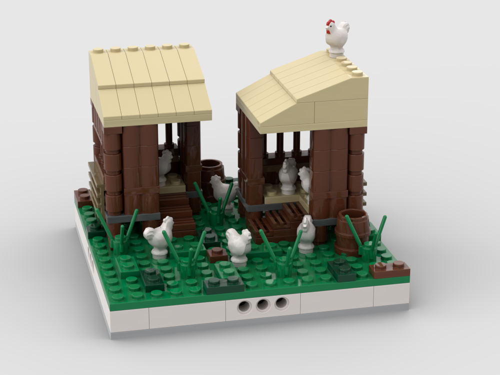 Lego Moc Chicken Coop For A Modular Village By Gabizon Rebrickable