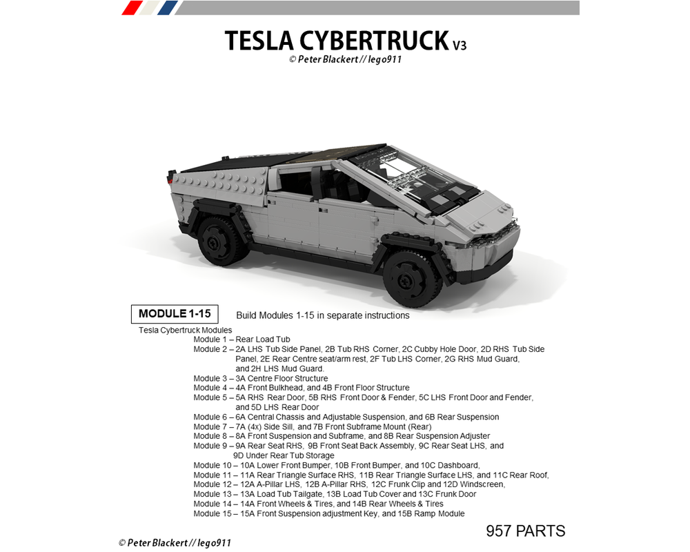 LEGO MOC Tesla Cybertruck Launch V3 - Miniland 1:21 - Expert by lego911 ...