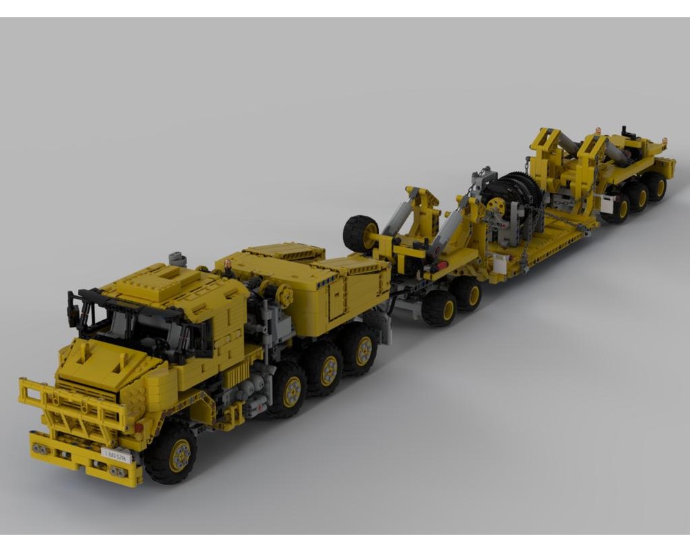 LEGO MOC Oshkosh M1070 HET (Heavy Equipment Transporter) Civil-Version ...