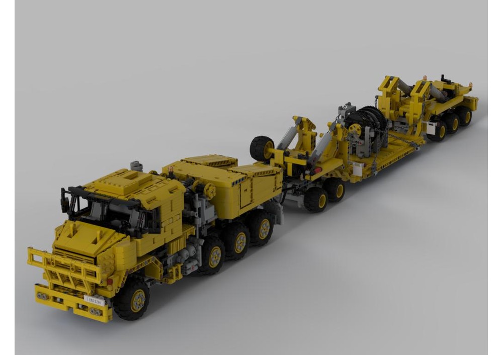 LEGO MOC Oshkosh M1070 Civil-Version Tractor with Heavy Duty Trailer by ...