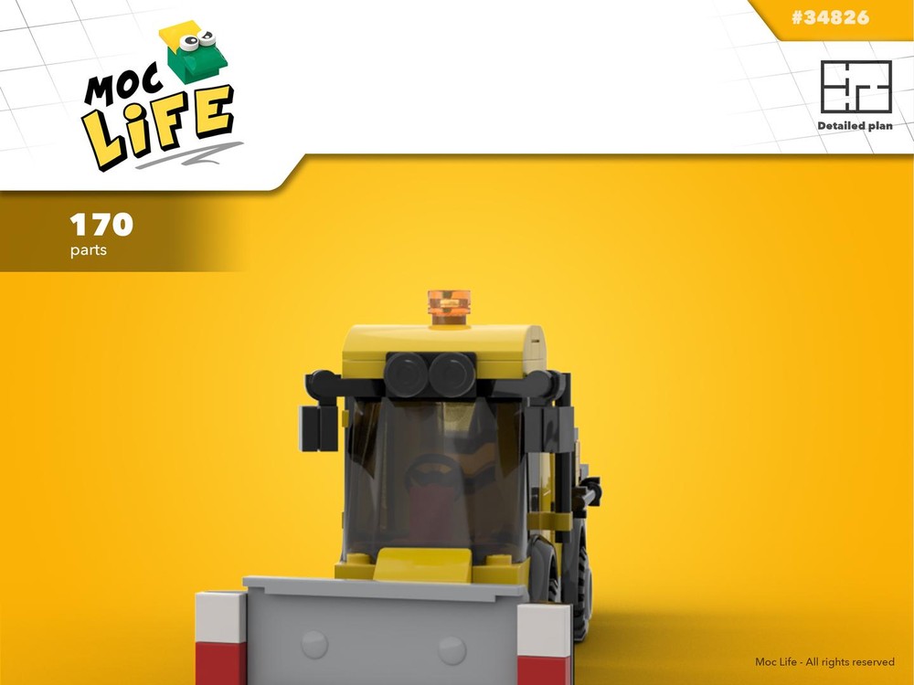 Lego Moc Trackless Mt7 Sidewalk Snowplow By Moclife Rebrickable