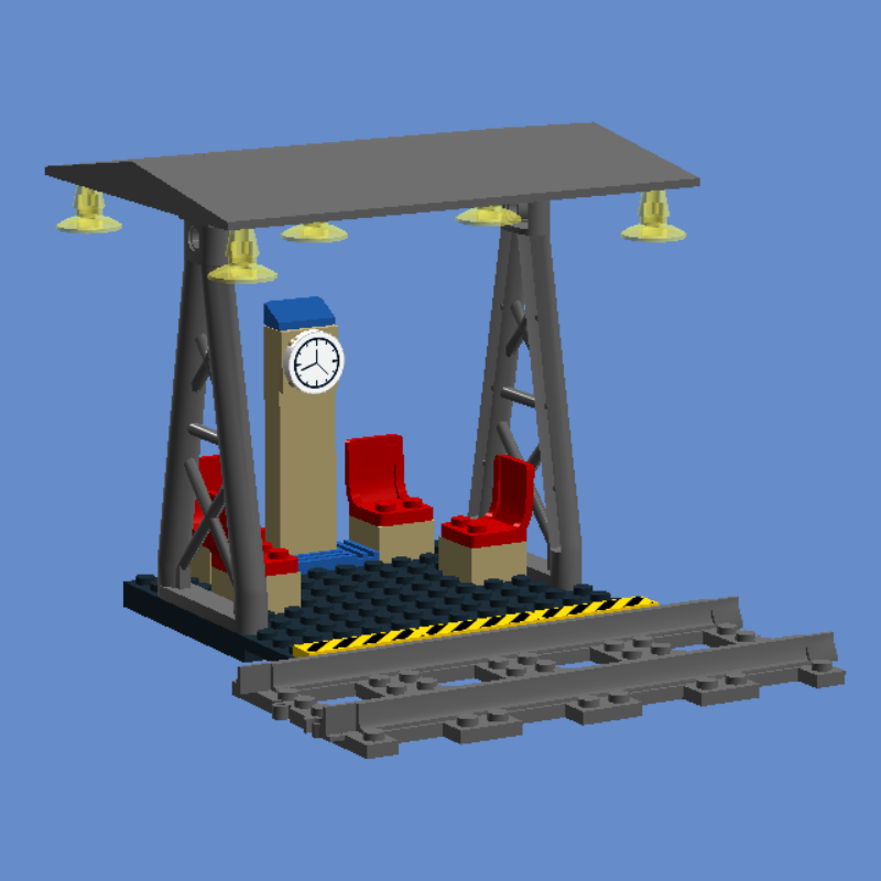 LEGO MOC Simple Elegant Small Trackside Train Waiting Area by ...