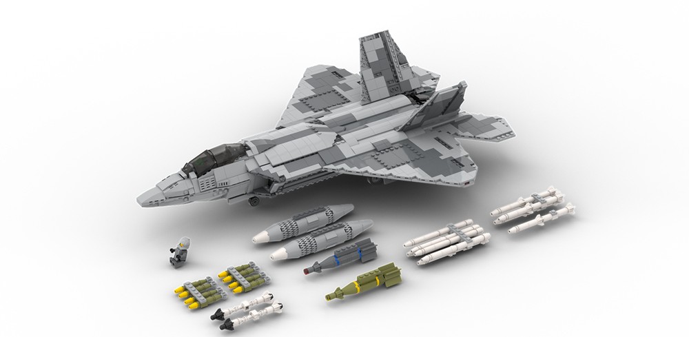 LEGO MOC F-22 RAPTOR | 1:34 Minifig Scale | Lockheed Martin (v2) by ...
