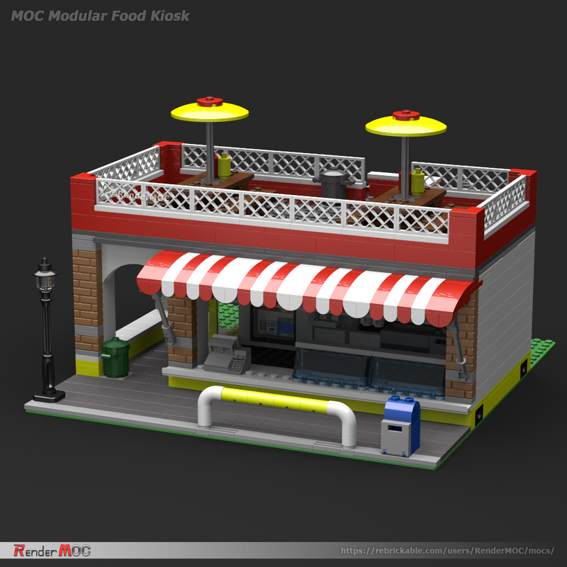 LEGO MOC MOC Modular Food Kiosk by RenderMOC | Rebrickable - Build with ...