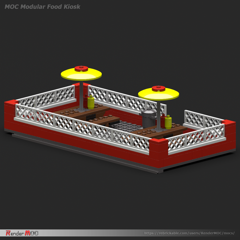 LEGO MOC MOC Modular Food Kiosk by RenderMOC | Rebrickable - Build with ...