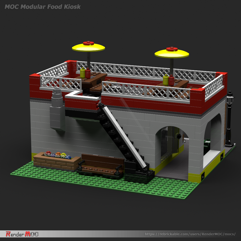 LEGO MOC MOC Modular Food Kiosk by RenderMOC | Rebrickable - Build with ...