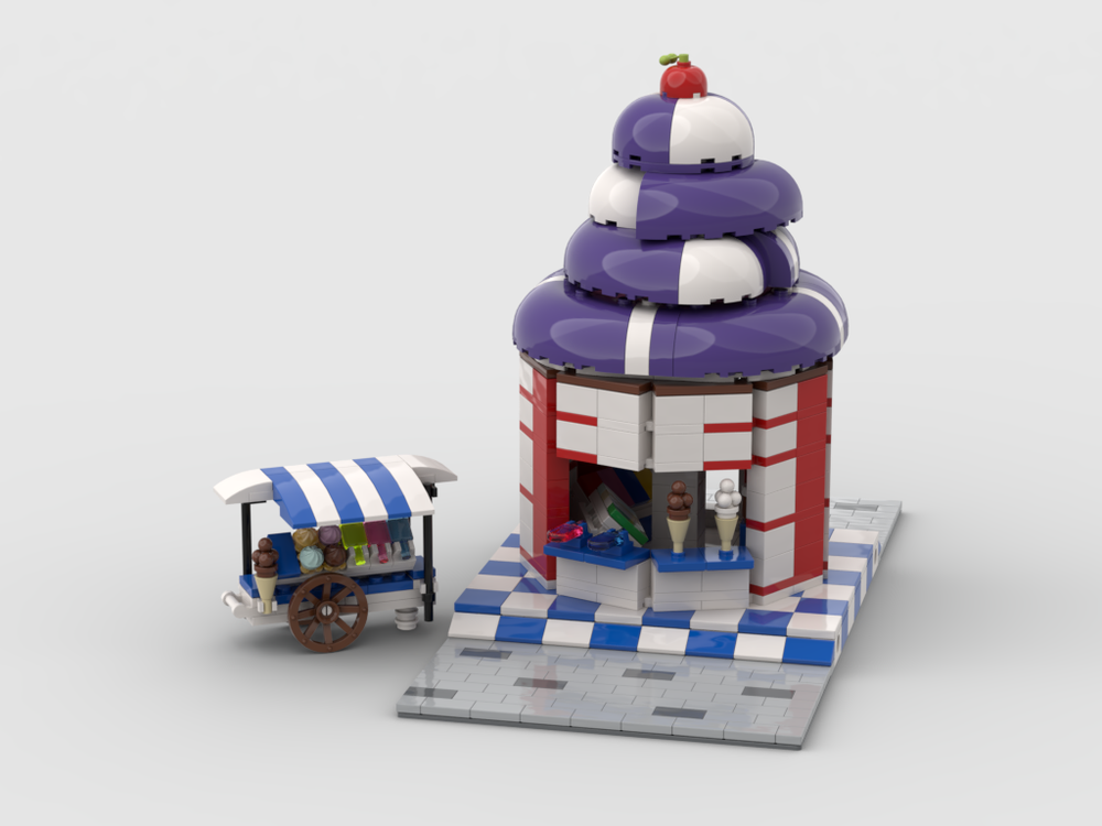 Lego Moc Modular Ice Cream Store By Gabizon Rebrickable Build With Lego