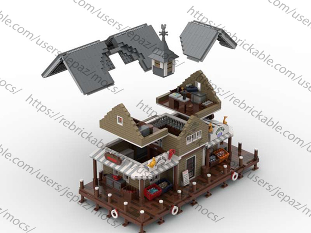 LEGO MOC Seafood Market - Dark Tan by jepaz | Rebrickable - Build with LEGO