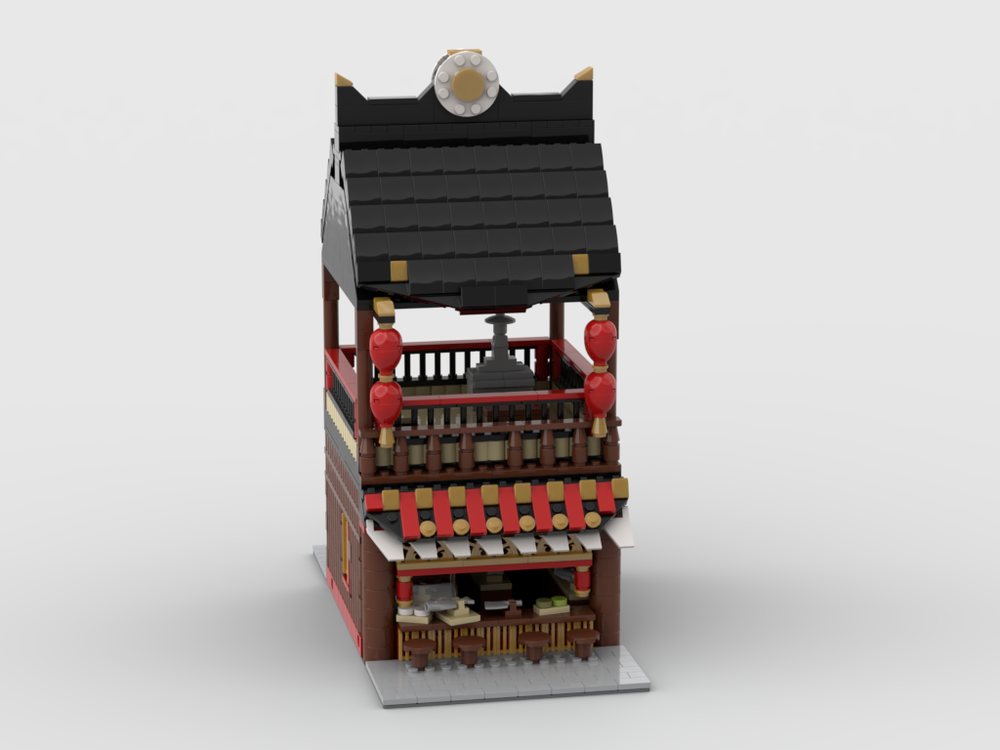 Lego Moc Modular Chinese Street Food By Gabizon Rebrickable Build